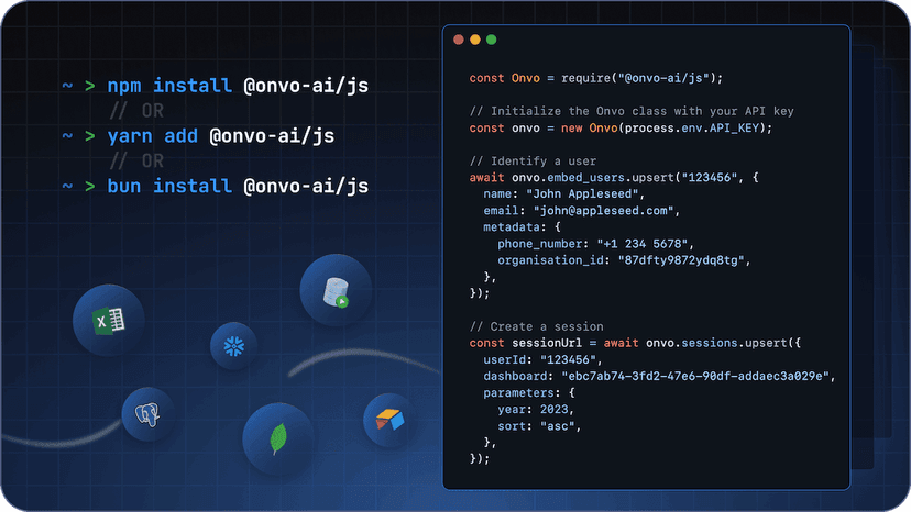 Onvo AI - Build and Embed Better Dashboards and Reports using AI